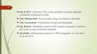 Alcohol withdrawal in chronic alcoholic case management | PPT