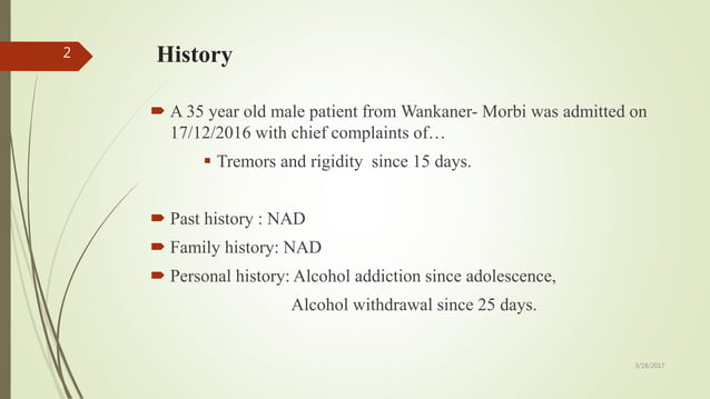 Alcohol withdrawal in chronic alcoholic case management | PPT