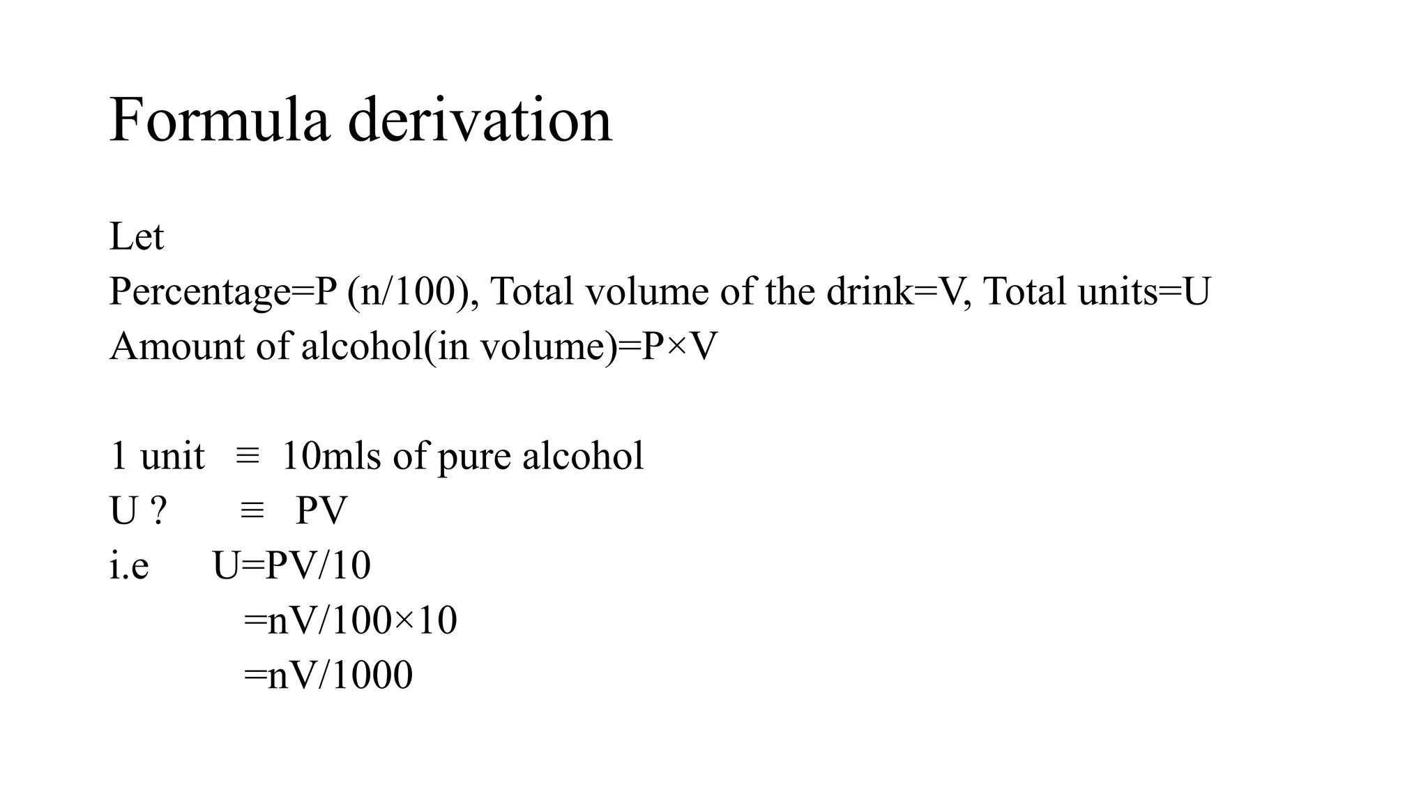 Alcohol & Cigarette quantification & IV Fluid Drop rate Formula. | PPTX