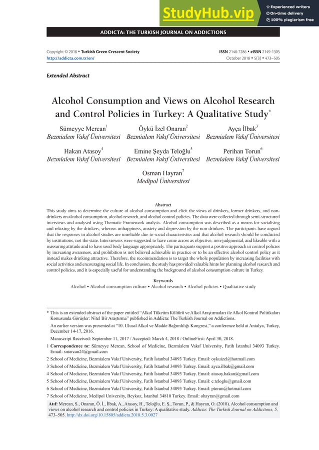 Alcohol Consumption And Views On Alcohol Research And Control Policies ...