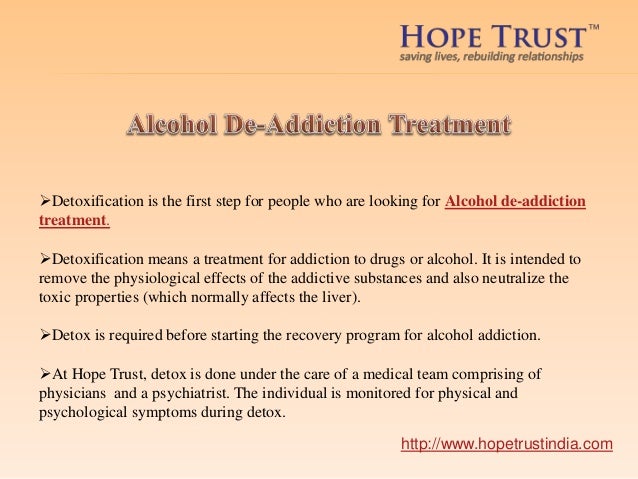 Alcohol de addiction treatment
