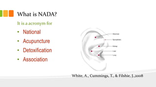 Alcohol dependence and nada protocol a reflection | PPTX | Physical ...