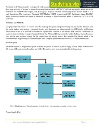 Alcohol Detection Of Drunk Drivers With Automatic Car Engine Locking ...