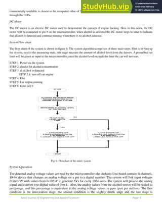 Alcohol Detection Of Drunk Drivers With Automatic Car Engine Locking ...