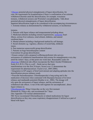 Alcohol detoxification guidelines | PDF