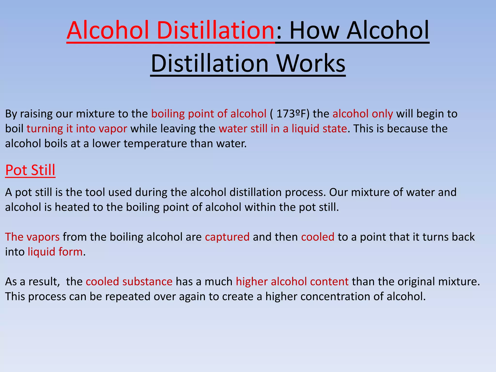 Alcohol distillation | PPTX