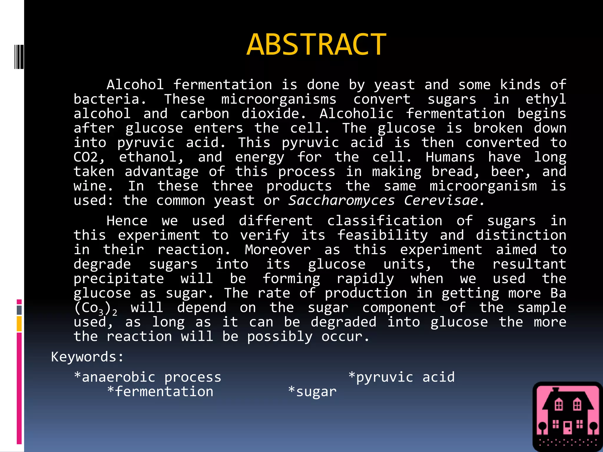 Alcohol fermentation presentation | PPTX