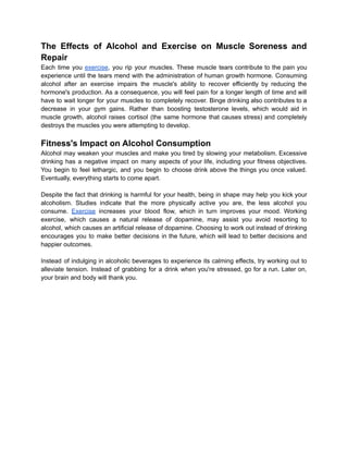Alcohol and Fitness | PDF