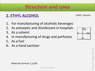 Alcohol fy b. pharmacy pci | PPTX