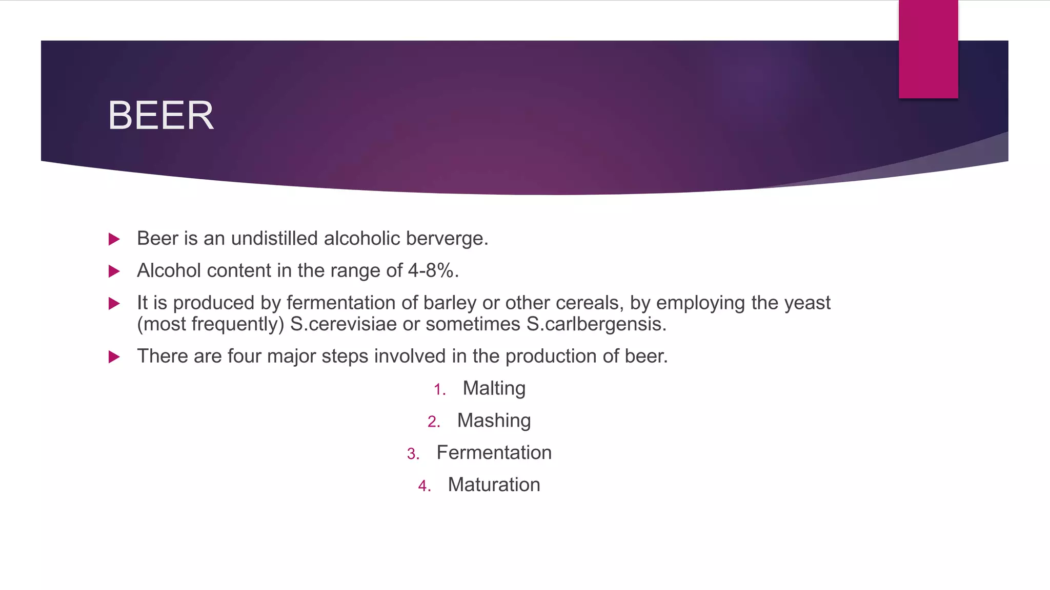 Industrial production Alcoholic beverages | PPTX