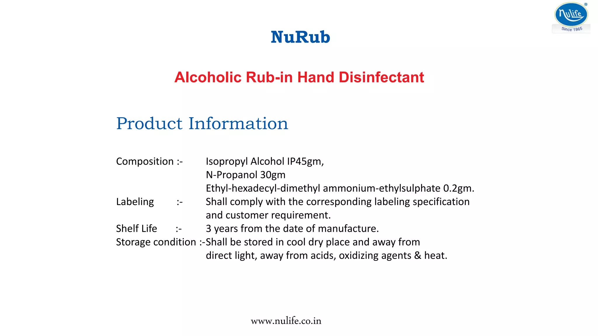 Alcoholic rub in hand disinfectant | PPTX