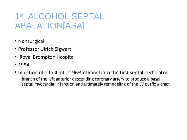 Alcoholic septal ablation | PPT