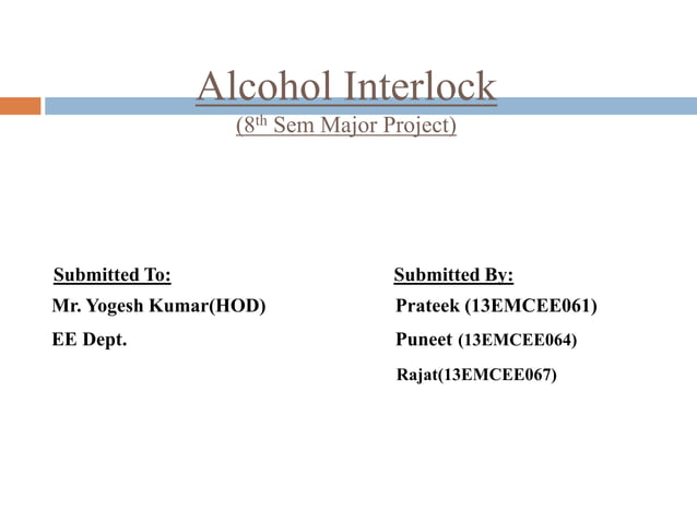 Alcohol interlock | PPT