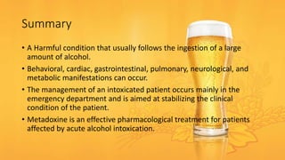Alcohol Intoxication | PPTX