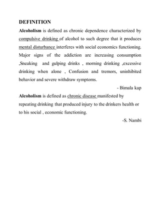 Alcoholism | DOCX