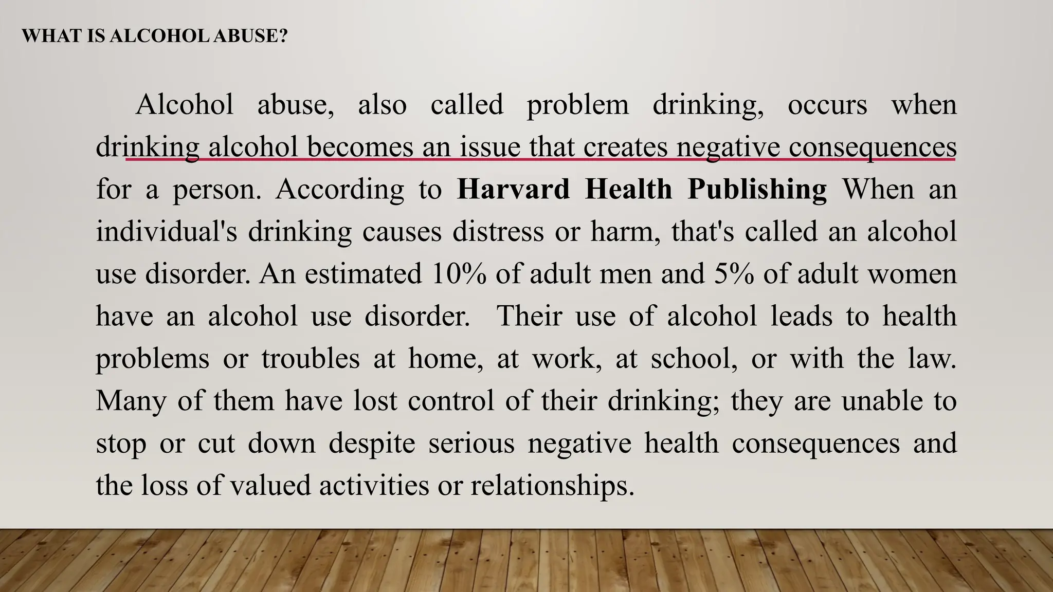 Alcoholism subject in the world. Trying to understand | PPTX