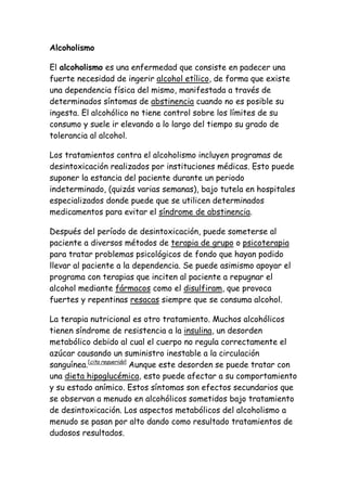 Alcoholismo | DOCX