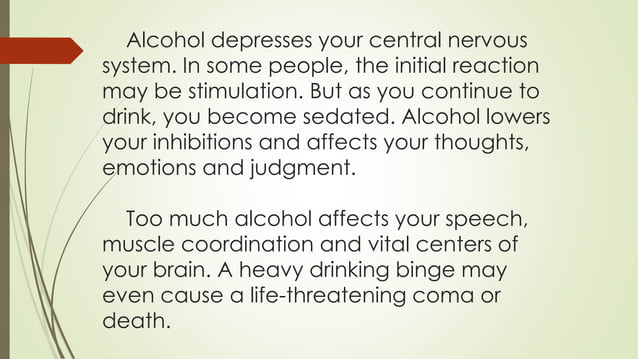 Alcoholism - Sign, Effects, Threats, Treatment | PPTX