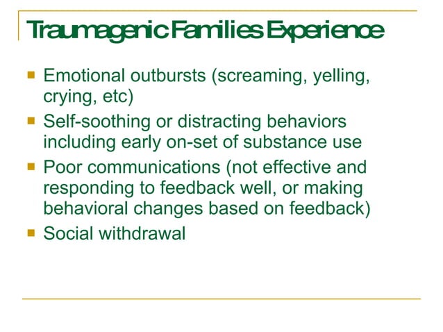Alcoholism Within A Multigenerational Traumagenic Family Framework | PPT