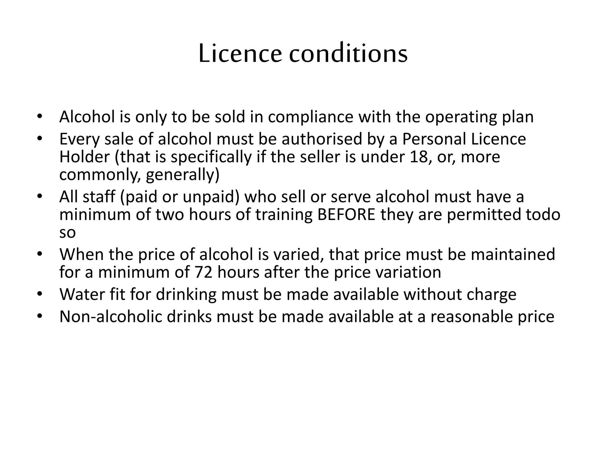 Staff Alcohol Licence Training | PPTX