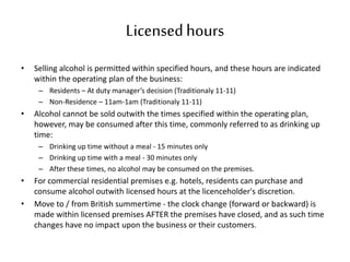 Staff Alcohol Licence Training | PPTX
