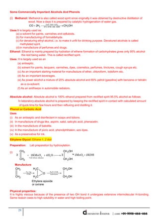 Alcohol, phenol & ether | PDF