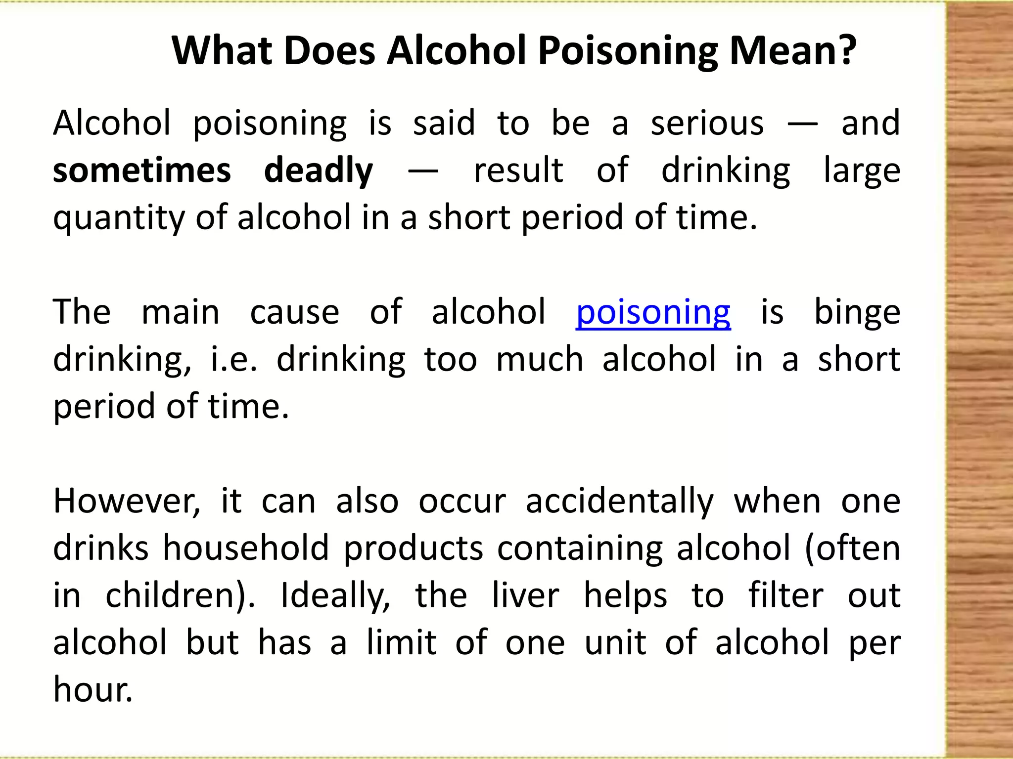 Alcohol poisoning must know facts | PPTX