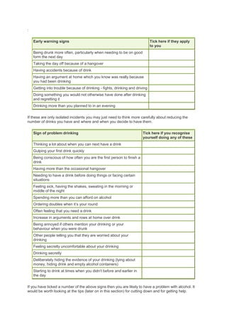 Alcohol questionnaire | DOCX