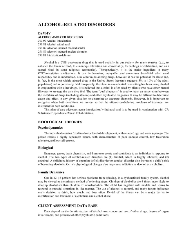Alcohol related disorders | PDF | Substance Abuse | Diseases and Conditions