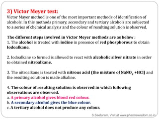 Alcohols (B.Pharm 1st Year 2nd Sem.) | PPTX