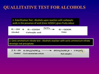Alcohols qualitative test | PPTX