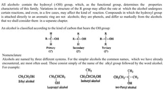 Alcohols, alkyl halides and ethers | PPTX