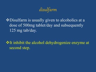 Alcohols and disulfaram | PPT