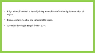 ALCOHOLS AND DISULFIRAM- BPHARM FOURTH SEMESTER | PPTX | Alcoholic ...