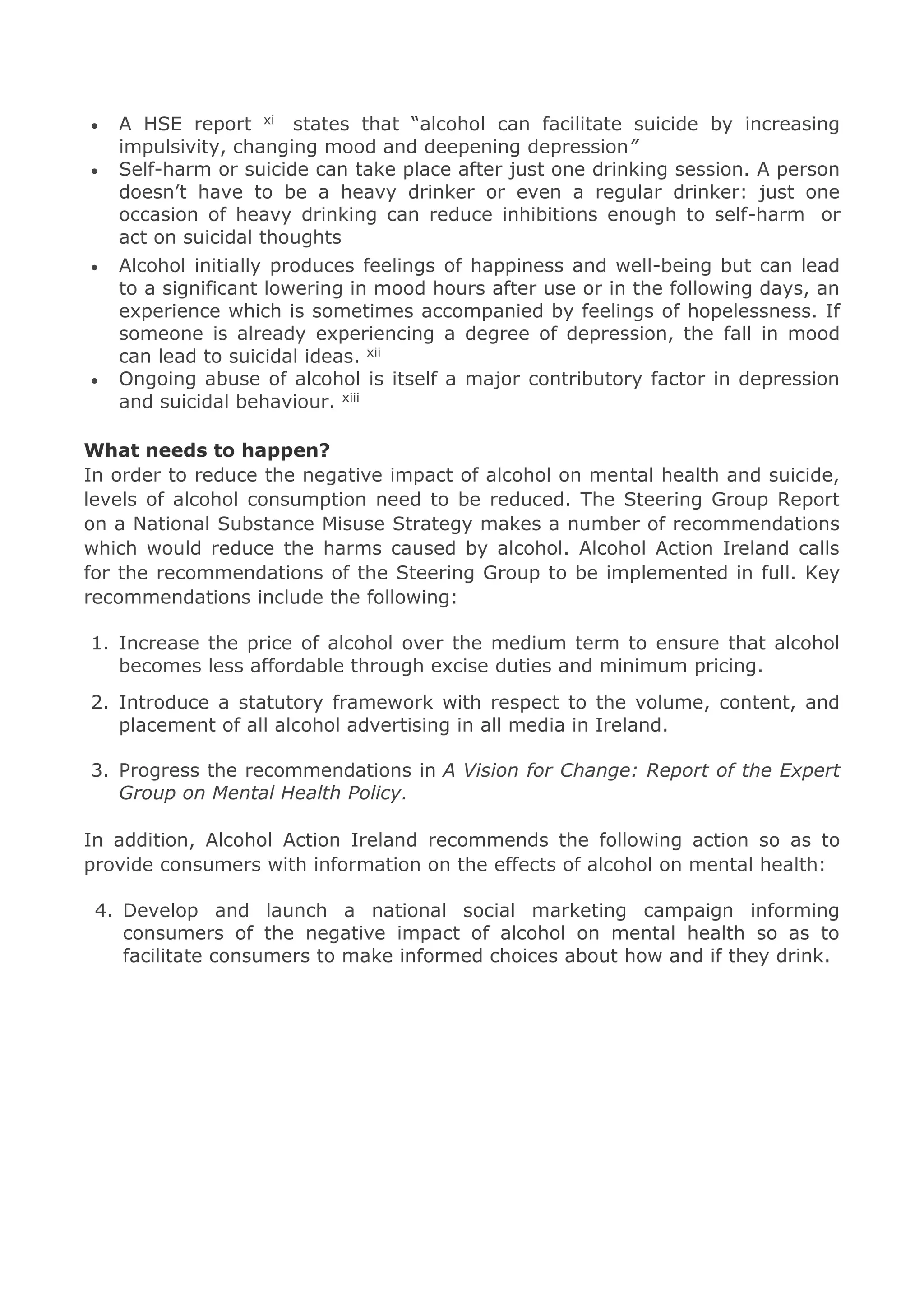 Alcohol, Suicide and Mental Health (Ireland). By Theresa Lowry-Lehnen ...