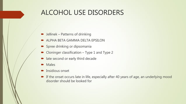 Alcohol use disorders | PPTX | Substance Abuse | Diseases and Conditions
