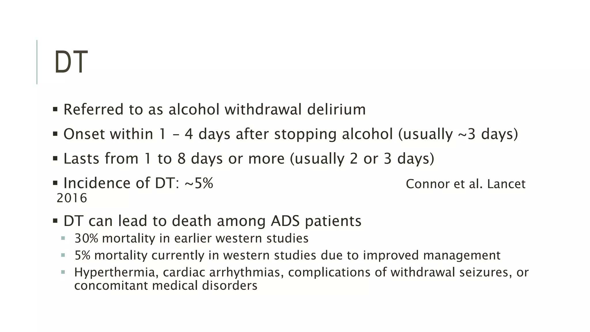 Alcohol withdrawal management | PPTX