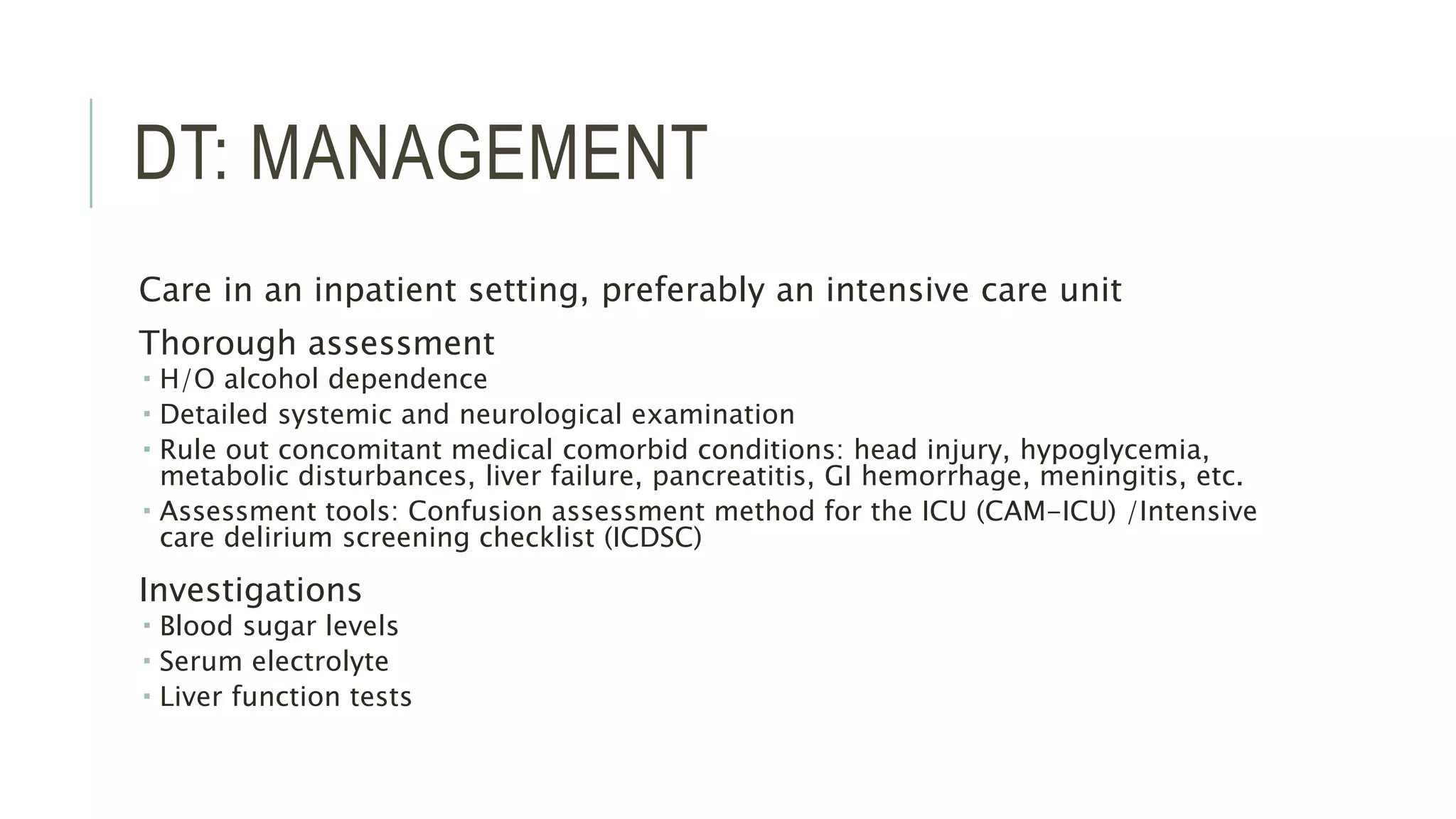 Alcohol withdrawal management | PPTX