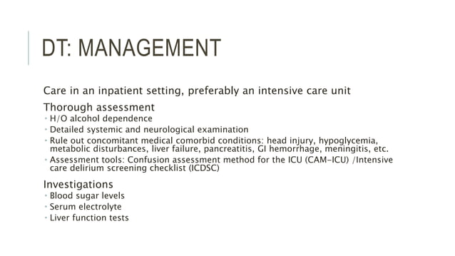 Alcohol withdrawal management | PPTX