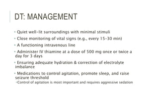 Alcohol withdrawal management | PPTX