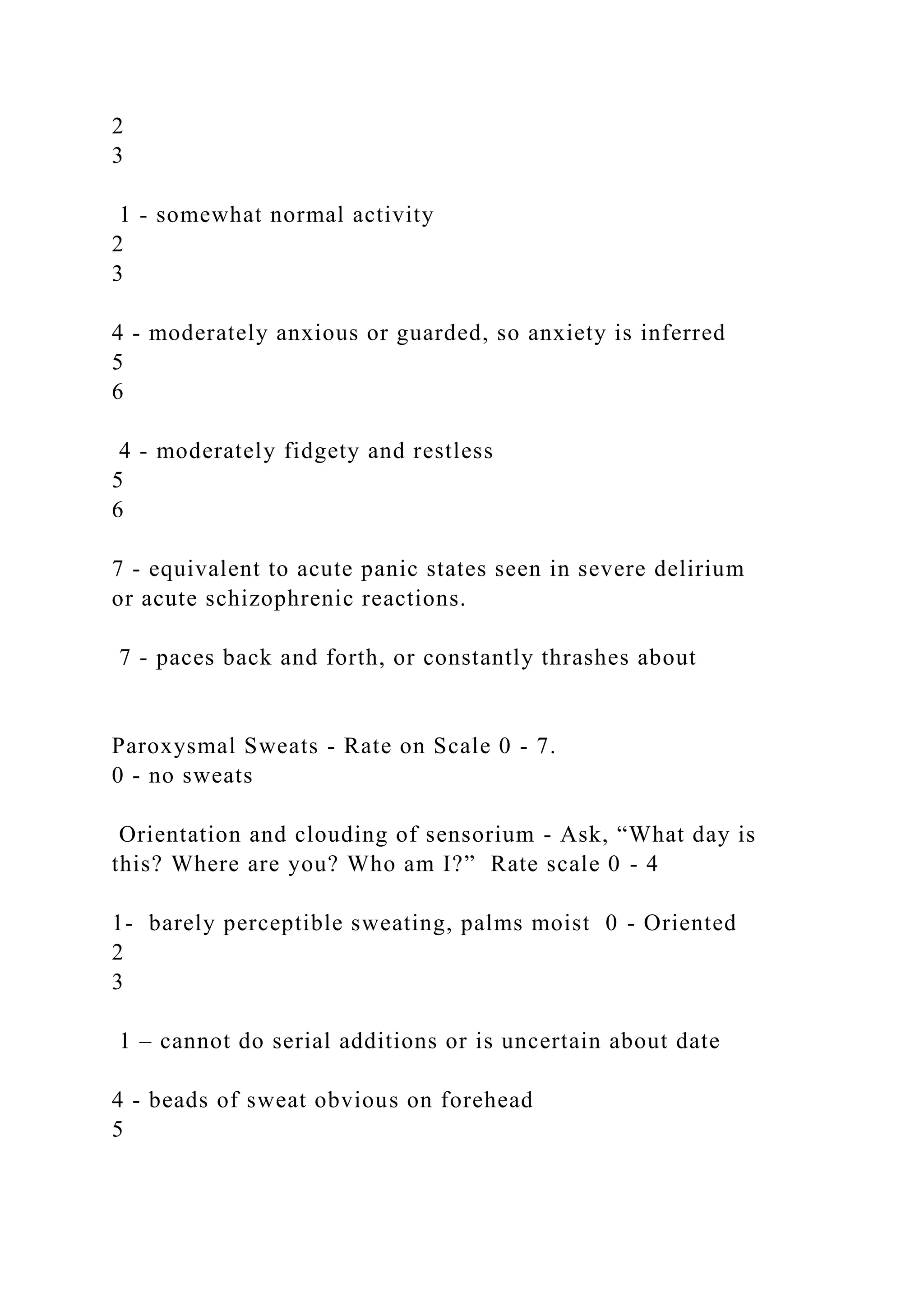 Alcohol Withdrawal Assessment Scoring Guidelines (CIWA - Ar) .docx