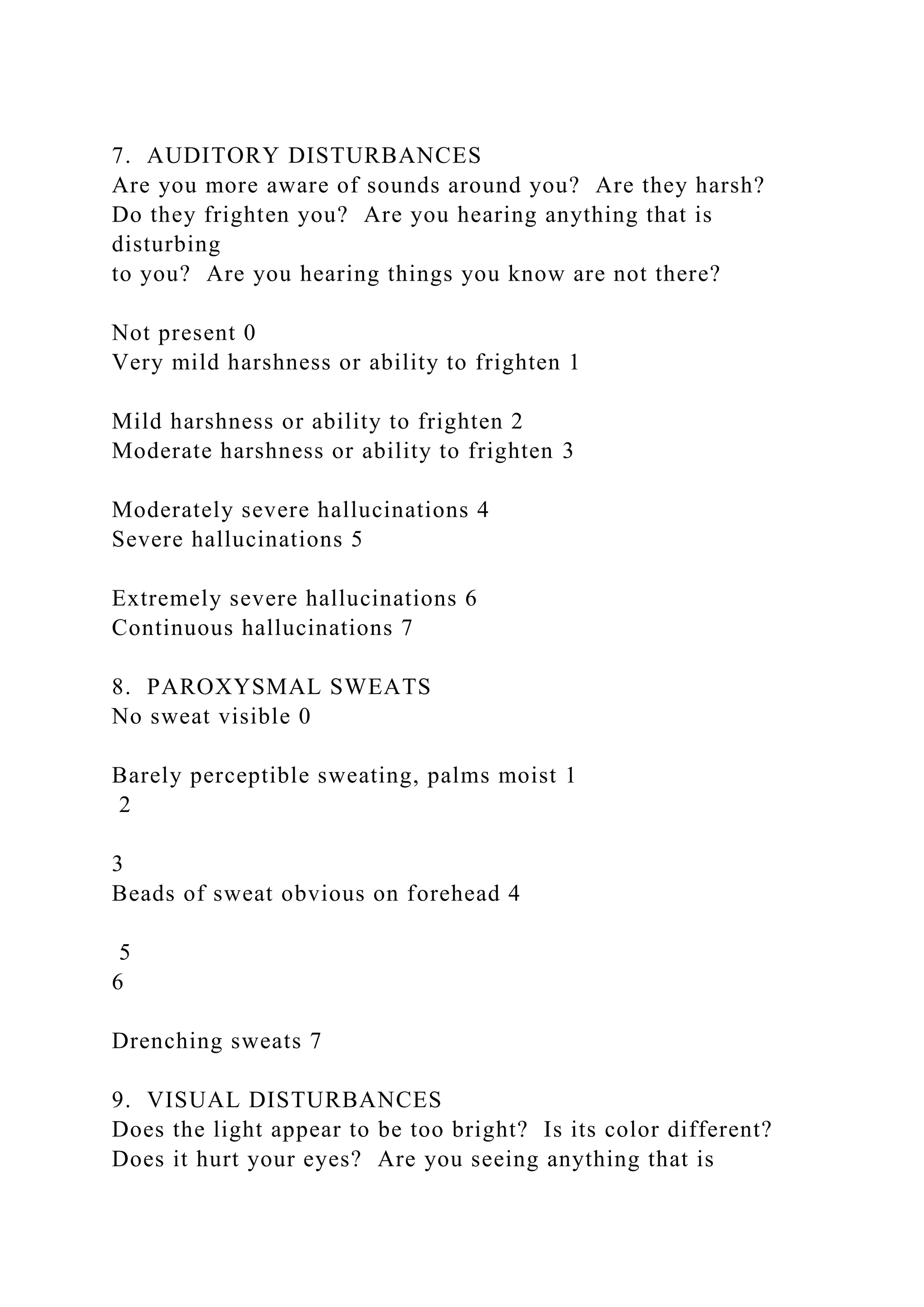 Alcohol Withdrawal Assessment Scoring Guidelines (CIWA - Ar) .docx
