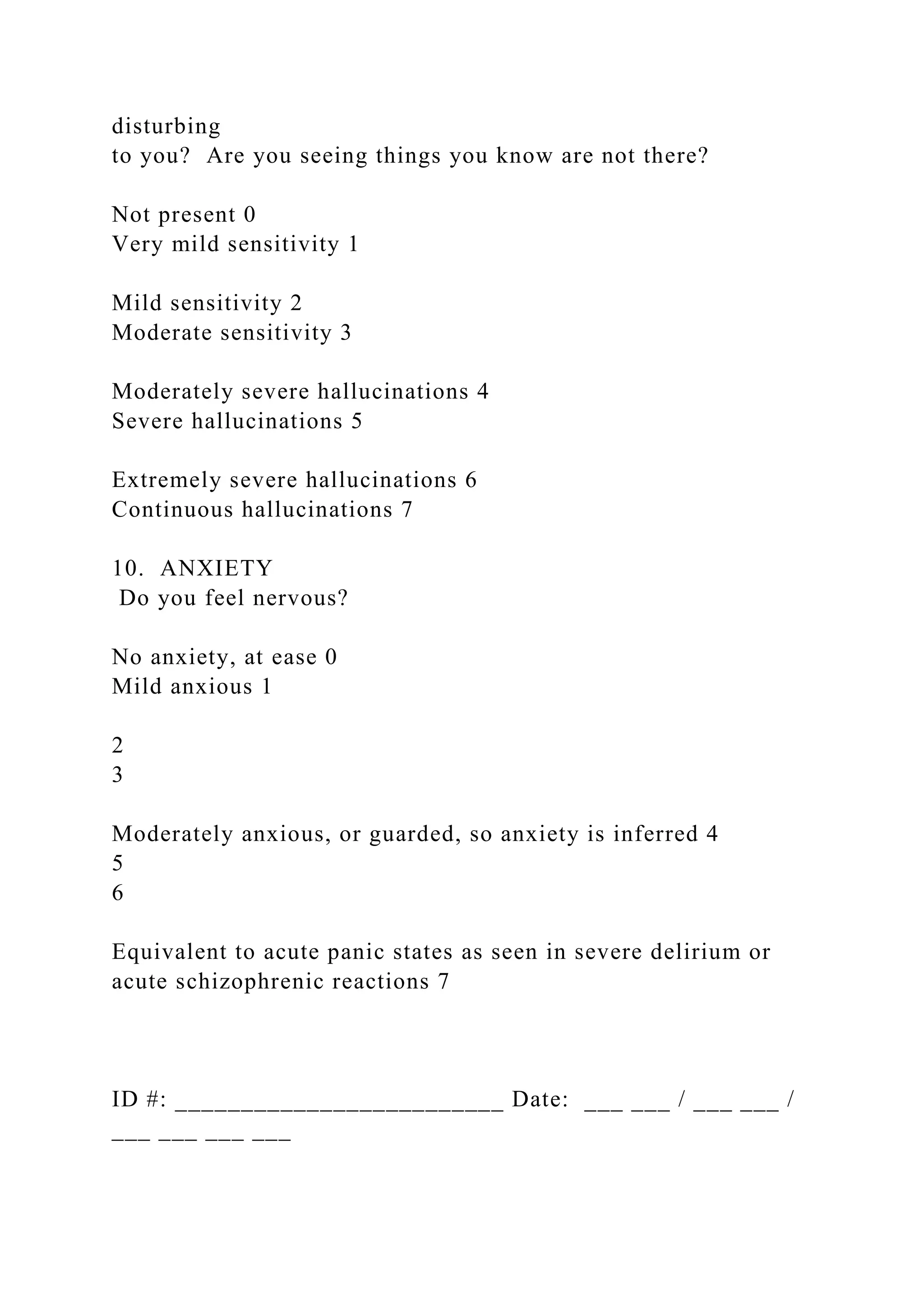 Alcohol Withdrawal Assessment Scoring Guidelines (CIWA - Ar) .docx