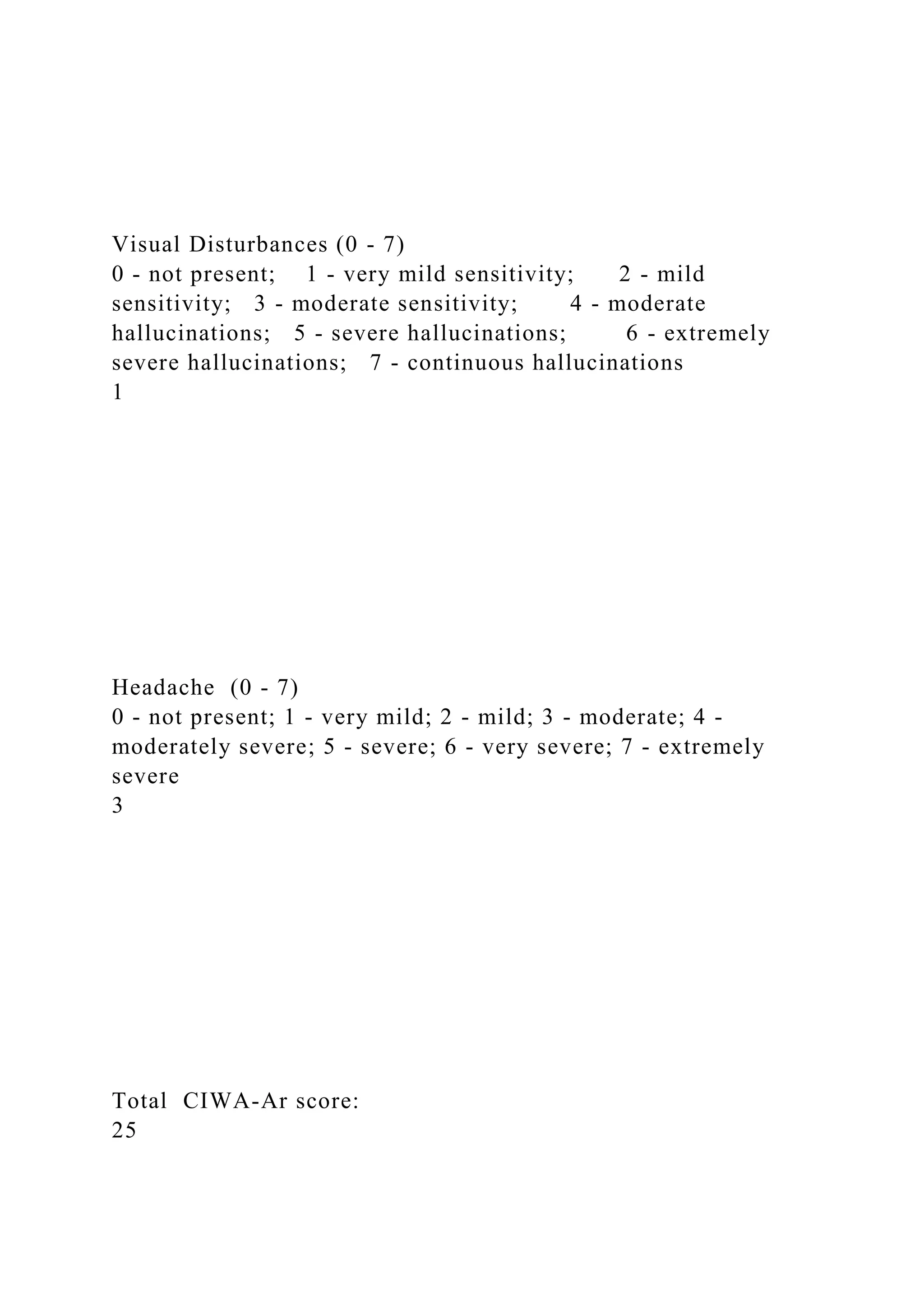 Alcohol Withdrawal Assessment Scoring Guidelines (CIWA - Ar) .docx