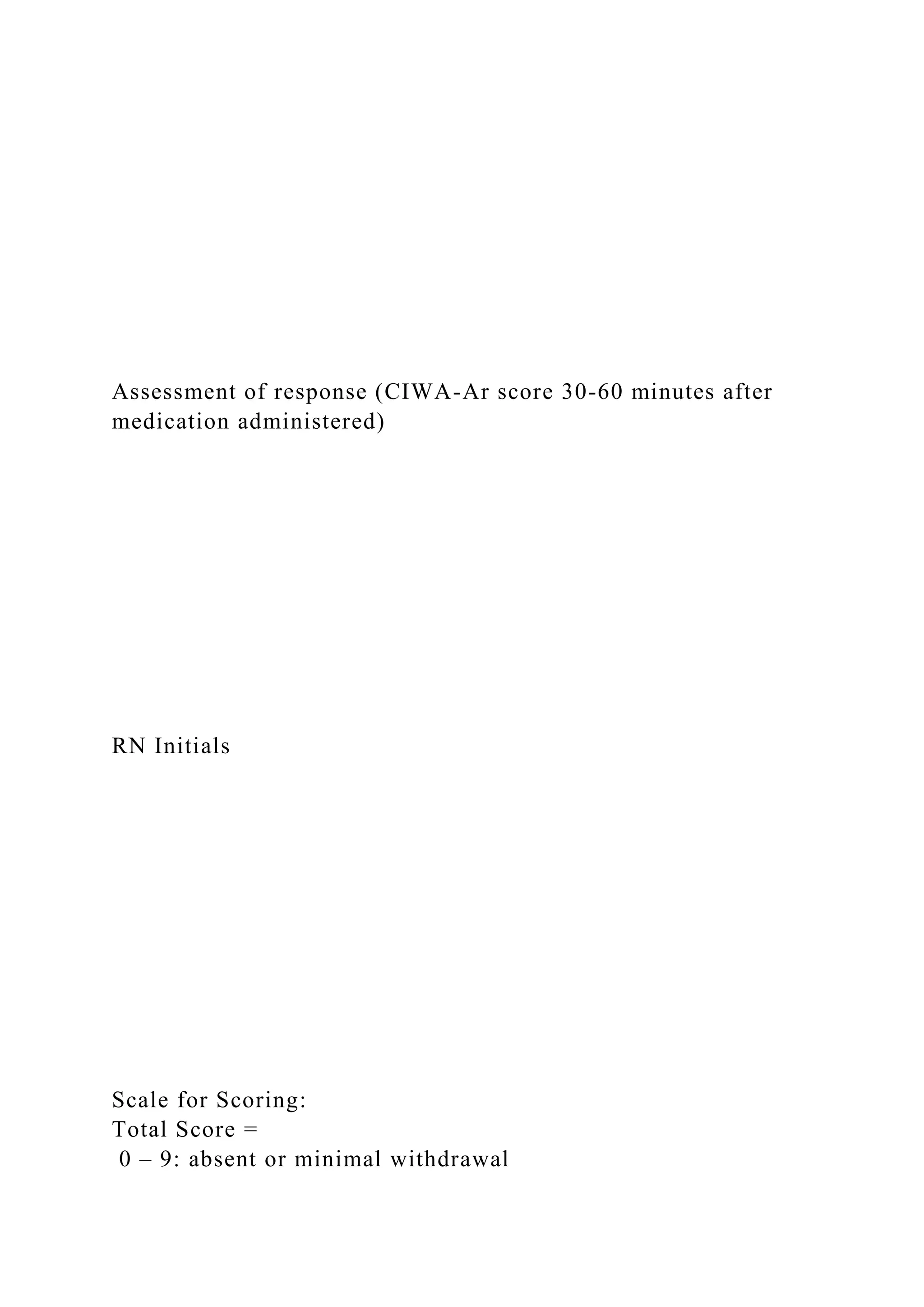 Alcohol Withdrawal Assessment Scoring Guidelines (CIWA - Ar) .docx