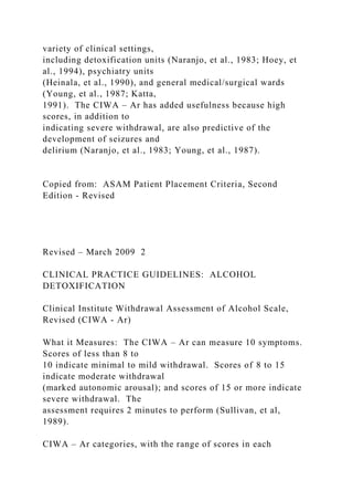 Alcohol Withdrawal Assessment Scoring Guidelines (CIWA - Ar) .docx