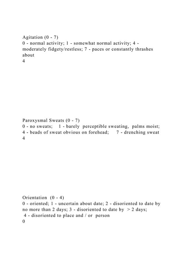 Alcohol Withdrawal Assessment Scoring Guidelines (CIWA - Ar) .docx