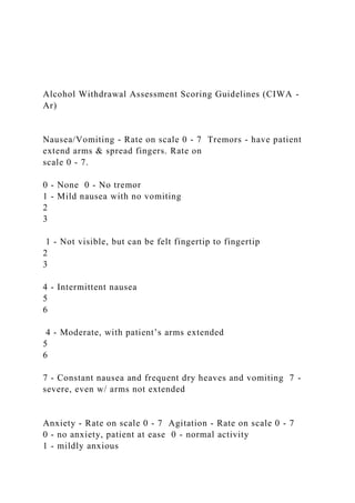 Alcohol Withdrawal Scale