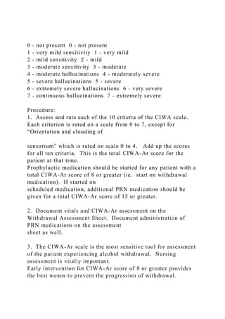 Alcohol Withdrawal Assessment Scoring Guidelines (CIWA - Ar) .docx