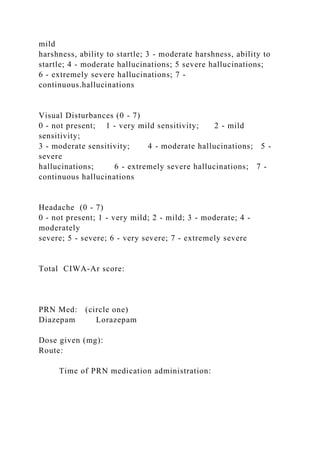 Alcohol Withdrawal Assessment Scoring Guidelines (CIWA - Ar) .docx
